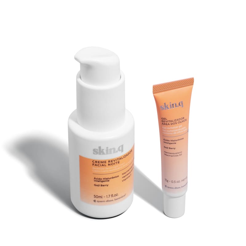 Combo Skin.q: Gel Revitalizante para Olhos 15g + Creme Facial Noite ...