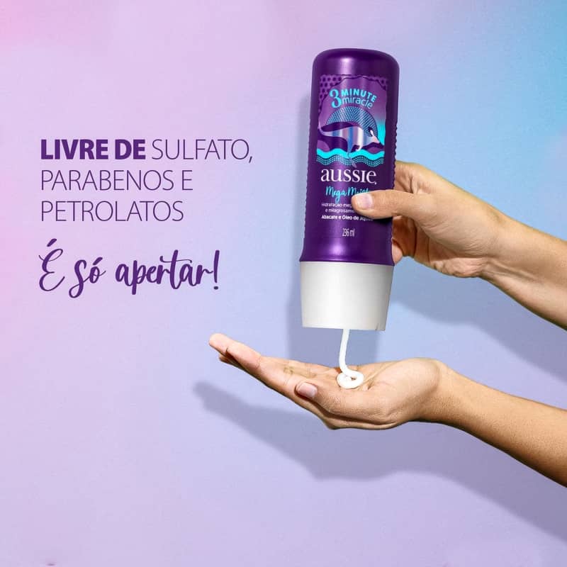 Kit Aussie Mega Moist Super Hidratação Shampoo 180ml e 3 Minutos ...