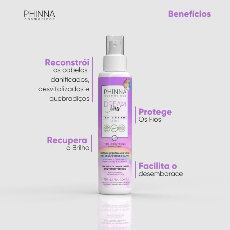 Protetor Térmico Phinna Cosméticos Dream Liss | Beleza na Web