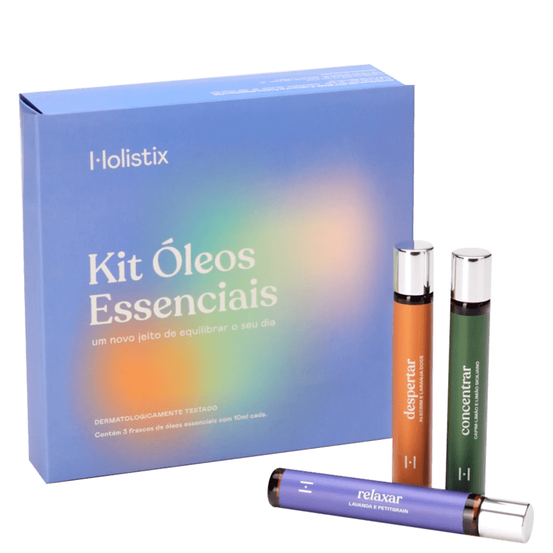 Kit Holistix Óleos Essenciais Despertar, Relaxar e Concentrar | Beleza na Web