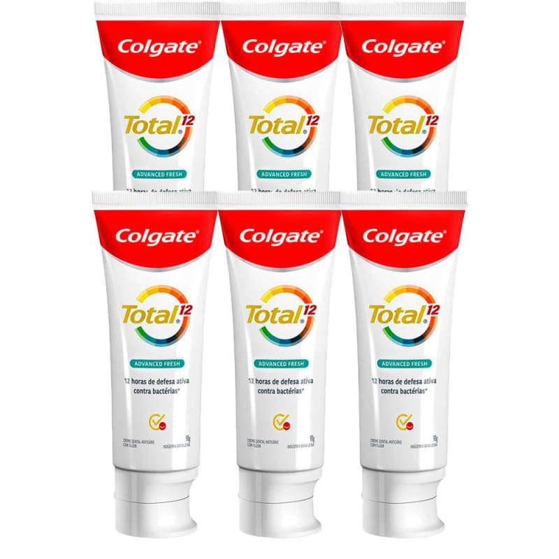 Kit Creme Dental Colgate Total 12 Advanced Fresh 90g com 6 unidades
