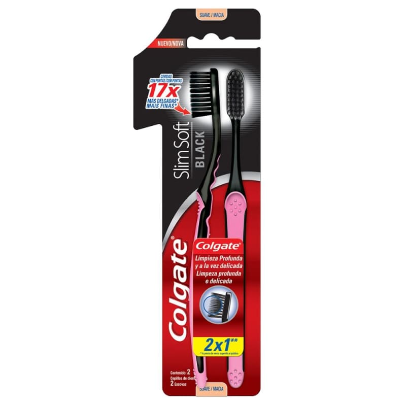 Kit Colgate Slim Soft Black | Beleza na Web