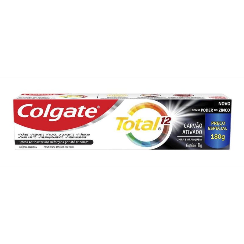 Creme Dental Colgate Total 12 Carvão Ativado | Beleza na Web