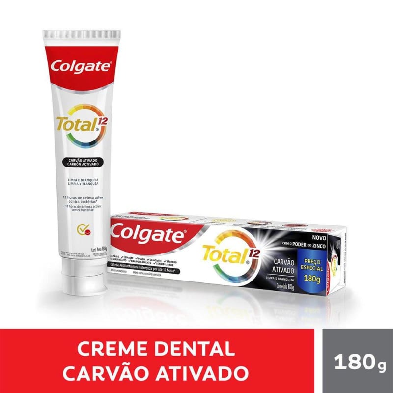 Creme Dental Colgate Total 12 Carvão Ativado | Beleza na Web