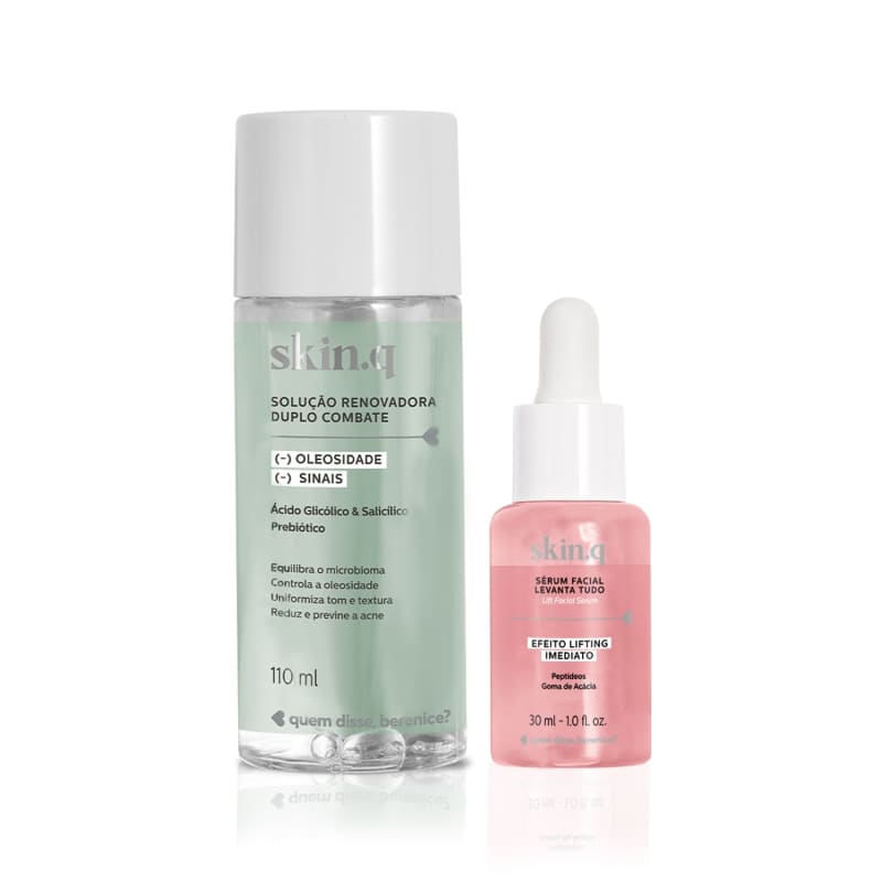 Combo Skin.q: Sérum Facial Levanta Tudo 30ml + Solução Renovadora 110ml