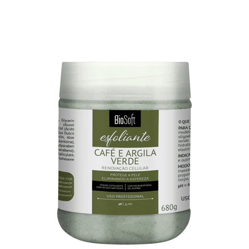 Creme Esfoliante Corporal Bio Soft Café e Argila Verde | Beleza na Web