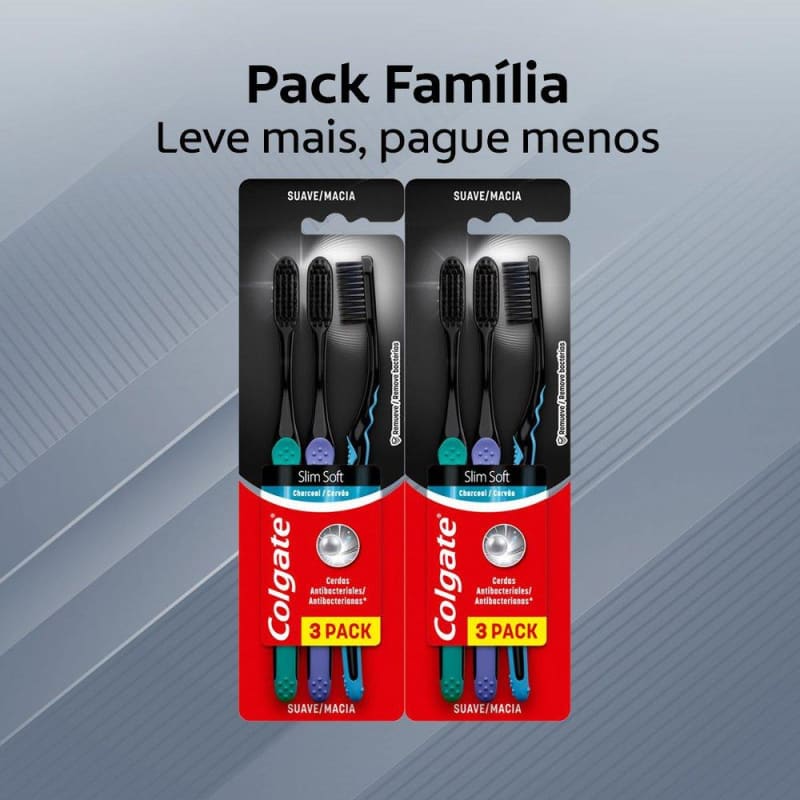 Kit Colgate Slim Soft Black Com Infusão de Carvão | Beleza Na Web