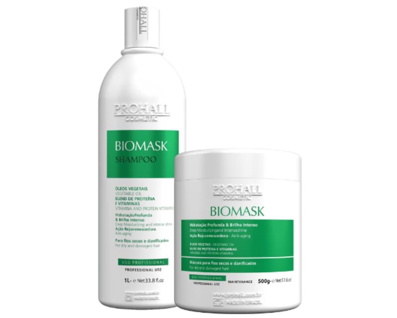 ProHall Cosmetic Kit Biomask Hidratação Shampoo 1L e Máscara ...
