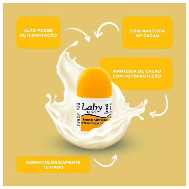 Protetor Labial Laby Lip Care Manteiga de Cacau FPS 8 | Beleza na Web