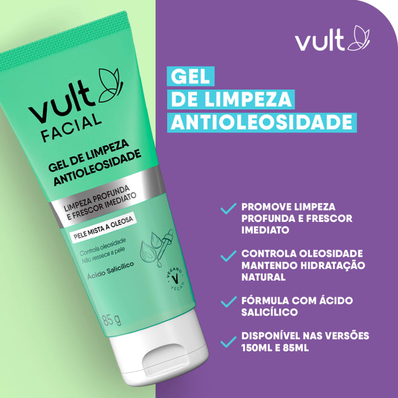 Gel de Limpeza Facial Antioleosidade 85g | VULT