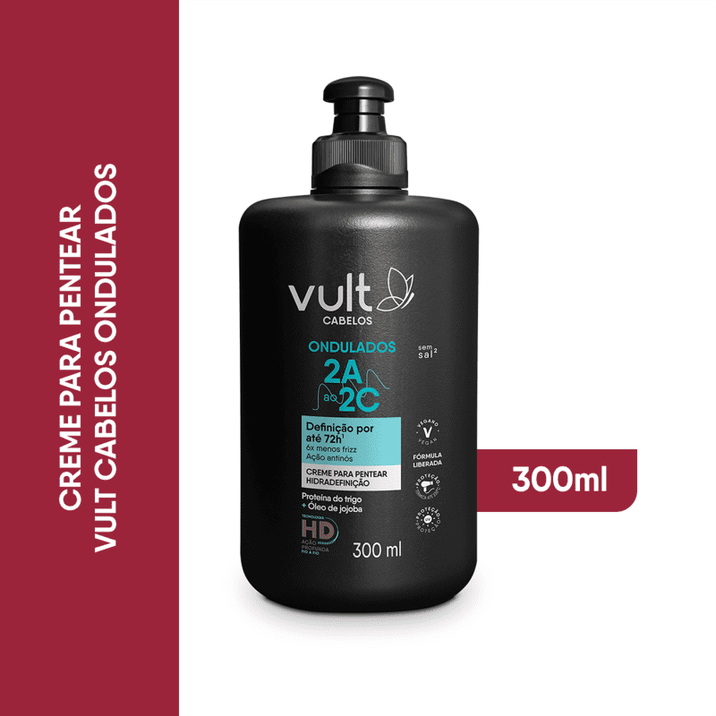 Creme de Pentear Hidradefinição Vult Cabelos Ondulados 300ml | VULT