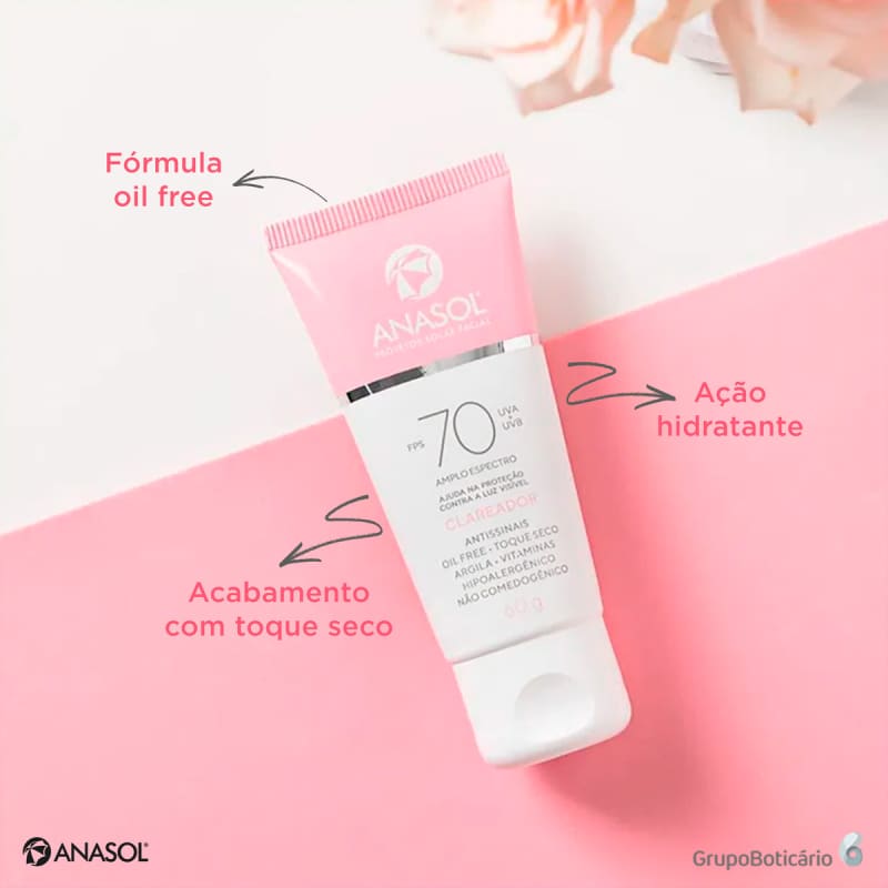 Protetor Solar Facial Anasol Uniformizador FPS 70 | Beleza na Web