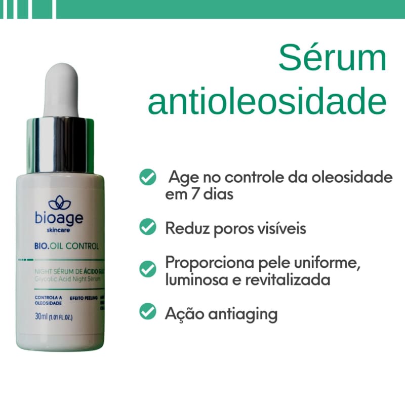 Bioage Bio Oil Control Sérum Facial Noturno 30ml | Beleza na Web