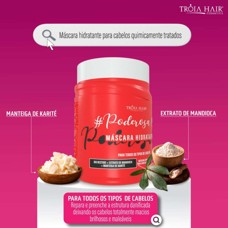 Kit Tróia Hair Cosmetics Poderosa 193 Home Care | Beleza na Web