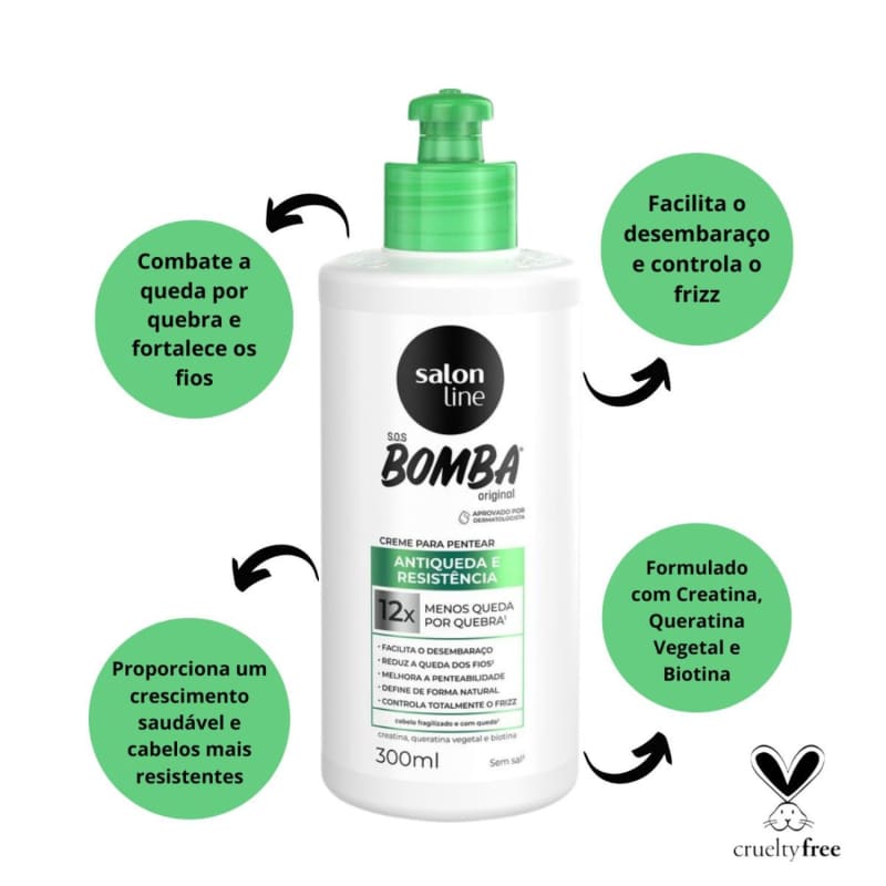 Creme para Pentear Salon Line S.O.S Bomba Antiqueda e Resistência 300ml | Beleza na Web