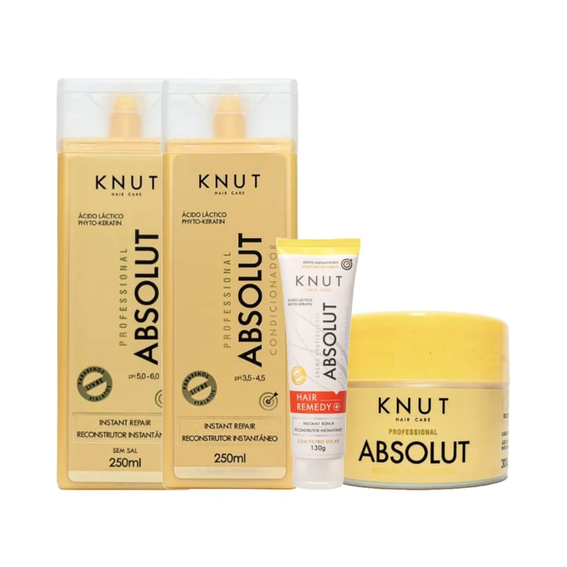 Kit Knut Absolut 2 (Shampoo + Condicionador + Máscara + Hair Remedy)