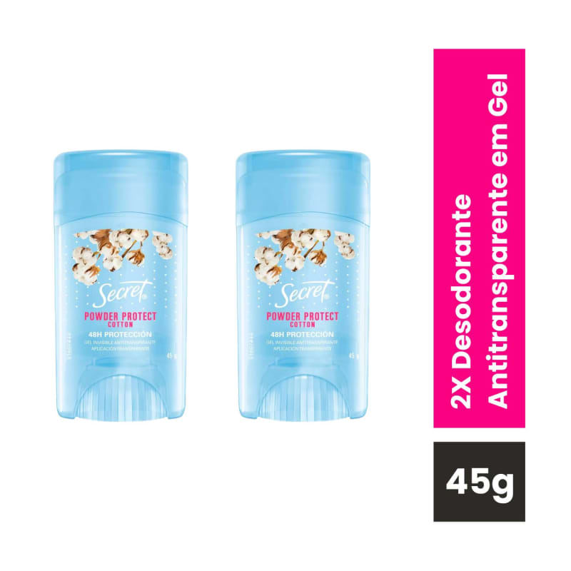 Kit 2x Desodorantes Em Gel Secret Powder Protect Algodão
