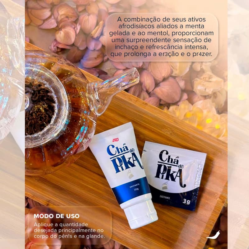 Chá De Pika Gel Intensificador Masculino Prolongador Lubrificante Excitante 30g