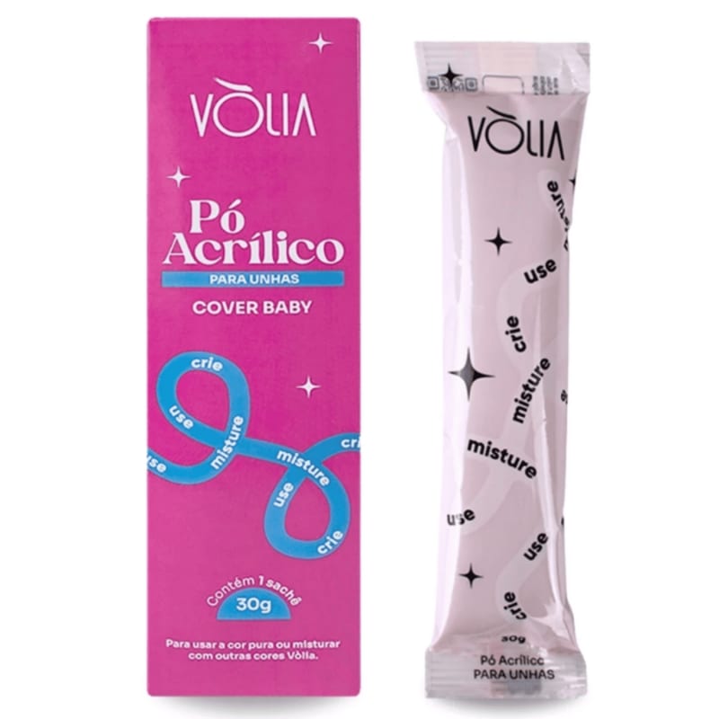VÒLIA - Sachê Pó Acrílico Cover Baby - Para Alongamento de Unhas Acrilicas (30g)