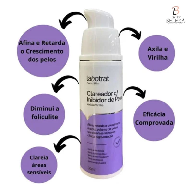 KIT TRIO CLAREADOR E INIBIDOR DE PELOS - LABOTRAT