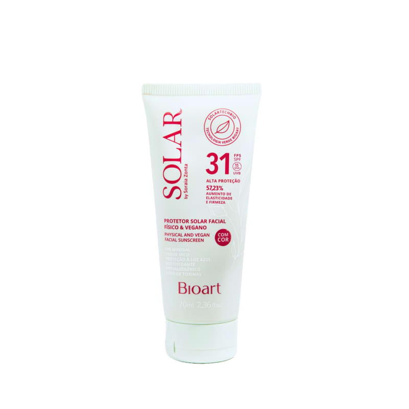 Bioart Biosolar Protetor Solar Físico Natural e Vegando Com Cor FPS 31 ...