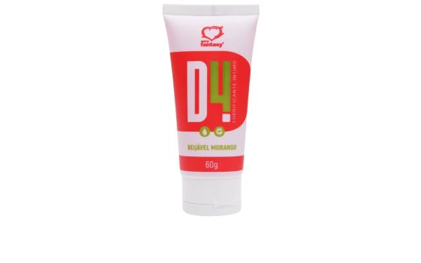 D4 Lubrificante Íntimo Beijável Morango - 60g