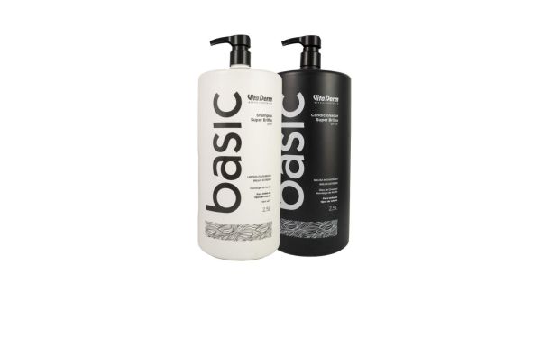 Vita Derm Basic Super Brilho Kit Shampoo e Condicionador 2,5L