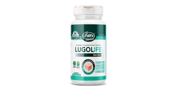Suplemento Alimentar Lugolife Renew 500mg Unilife 30 Cápsulas
