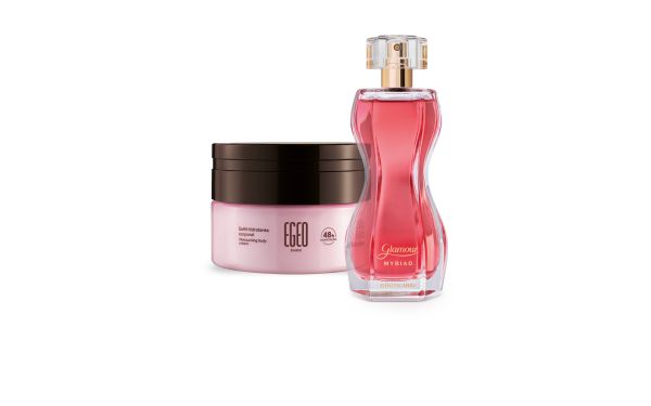 Combo Desodorante Colônia Glamour Myriad 75ml + Suflê Hidratante ...