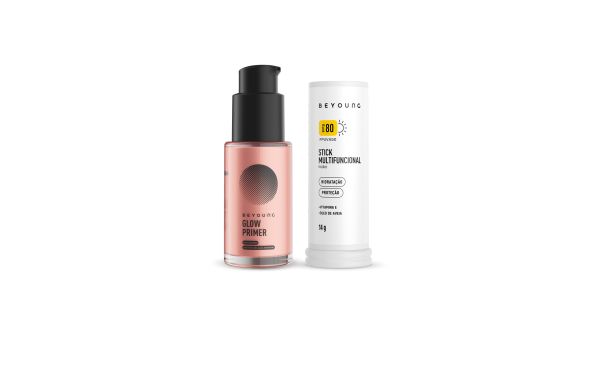 Kit Beyoung Dupla 1 Glow Primer Rose e 1 Stick Incolor FPS 80