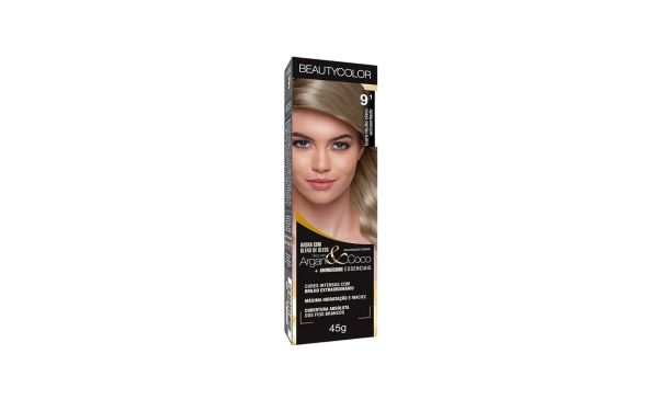 Tinta Beauty Color Coloração 9.1 Louro Muito Claro Acinzentado 45g