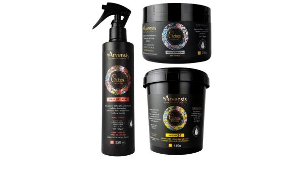 Kit Arvensis Spray Day After, Mascara 2x1 e Geleia fixação Suave