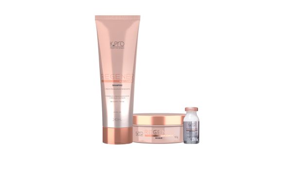 Kit K.Pro Profissional Regenér Shampoo Máscara e Ampola (3 produtos)