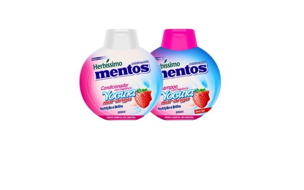 Kit Shampoo + Condicionador Herbissimo Mentos Yogurt Morango 300ml