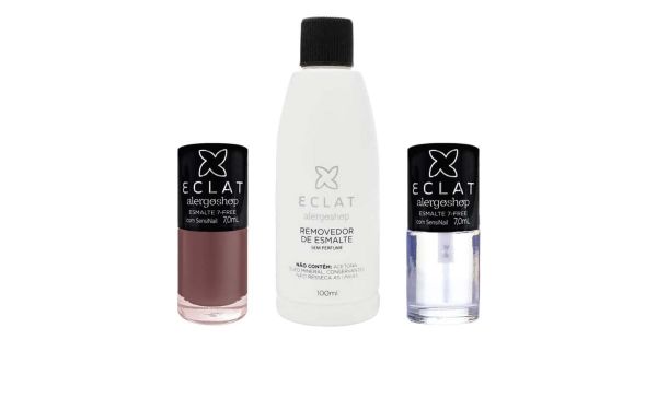 KIT Esmaltes Araucária + Top Coat + Removedor Alergoshop