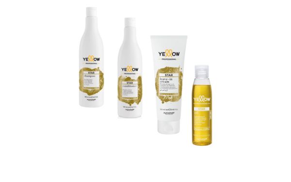 Shampoo Condicionador 500ml Leave-in 250ml e Óleo 120ml Yellow Star