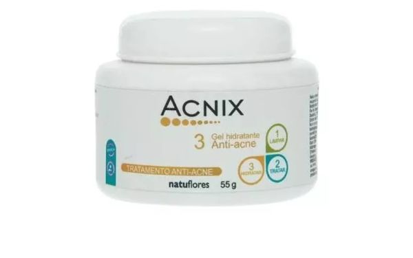 Gel Hidratante Facial Natuflores Acnix Tratamento Anti-Acne 55g ...