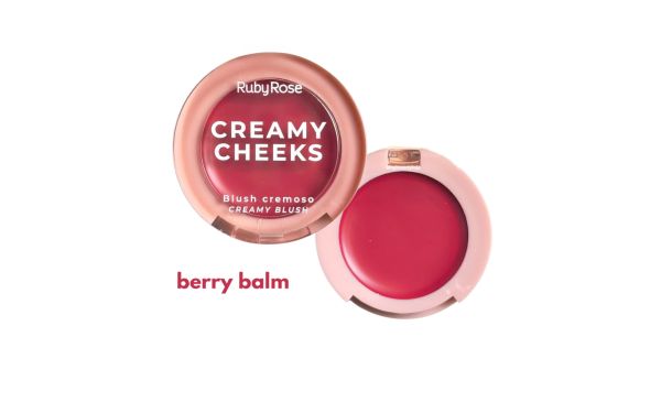 Blush Cremoso Facial Creamy Cheeks Ruby Rose Linha Rosa - Berry Balm