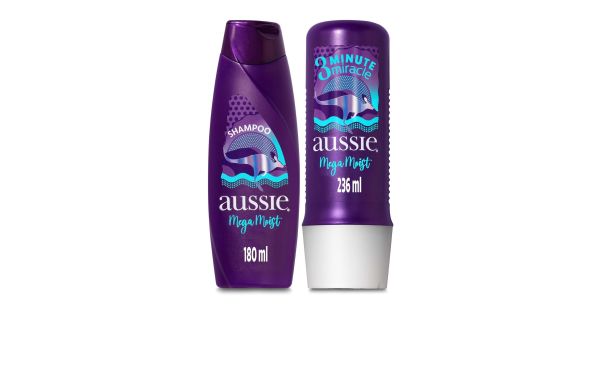 Kit Aussie Mega Moist, Procter, Sh 180ml Creme 3 Minute Miracle 236ml ...
