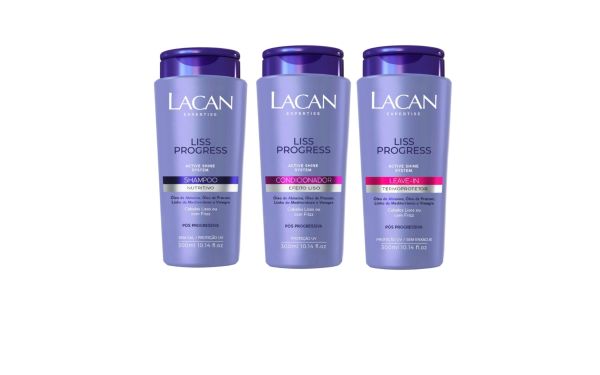 Kit Lacan Liss Progress Shampoo Cond Leave in Termoprotetor