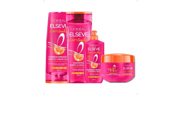 Kit Elseve Liso dos Sonhos: Máscara Tratamento 300g + Shampoo e ...