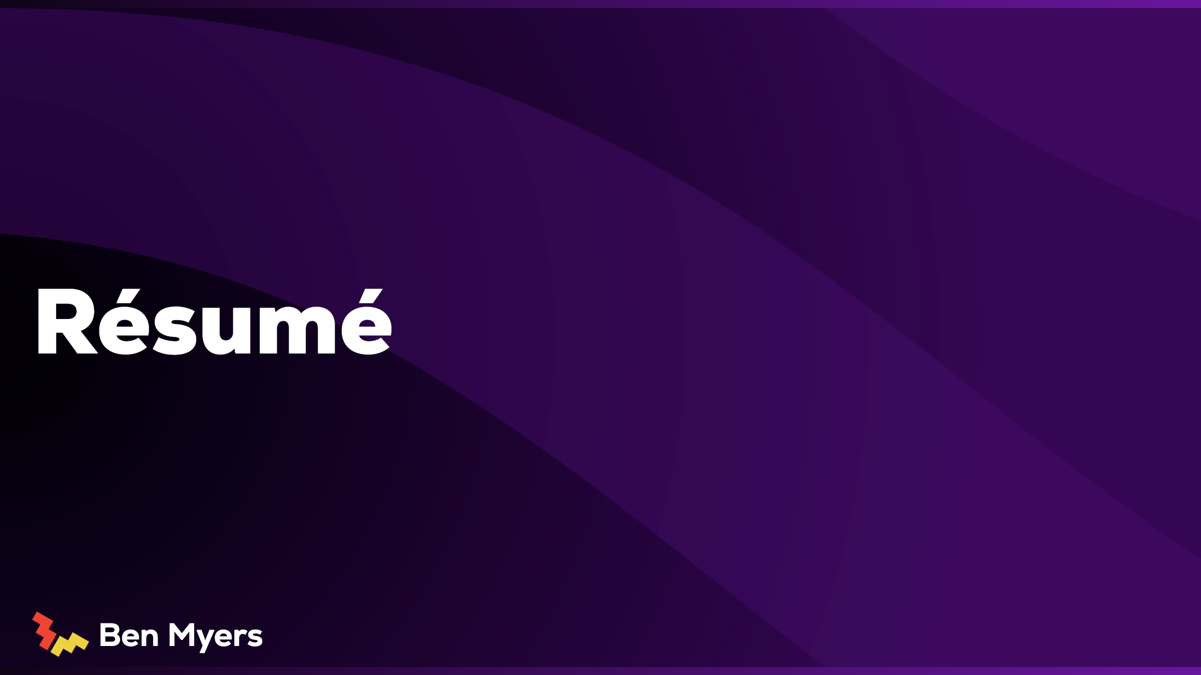 Résumé | Ben Myers