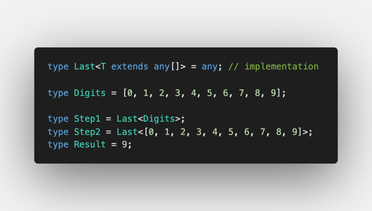 Infer last element of tuple type in TypeScript | Alexey Berezin