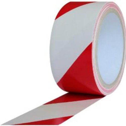 4 in. Wide Red and White Safety Warning Tape by Bertech