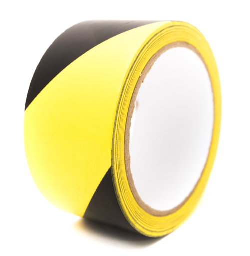 4 In. Wide Black and Yellow Safety Warning Tape by Bertech