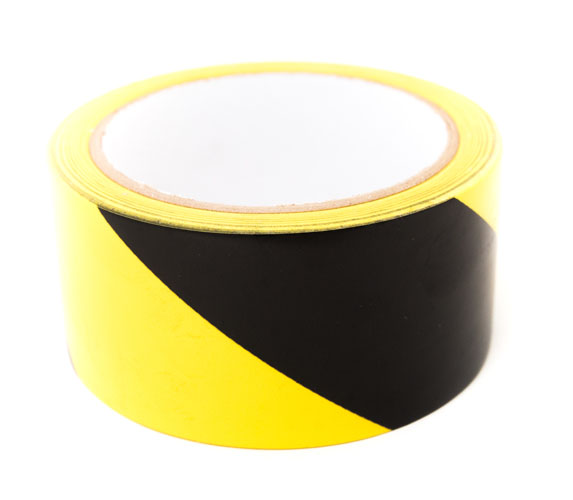 4 In. Wide Black and Yellow Safety Warning Tape by Bertech