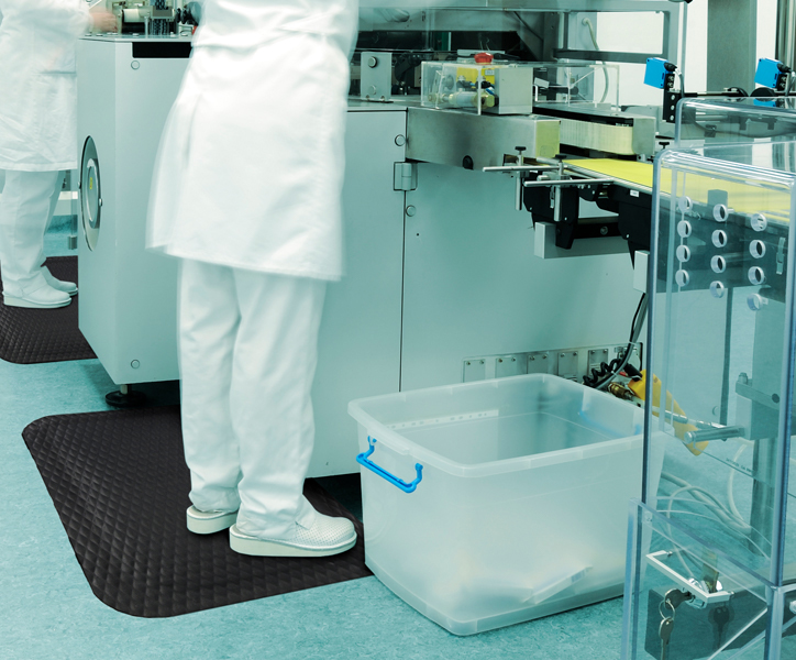 Anti Fatigue High Density Floor Mats, 3 Ft. x 12 Ft., Black w/Yellow Border