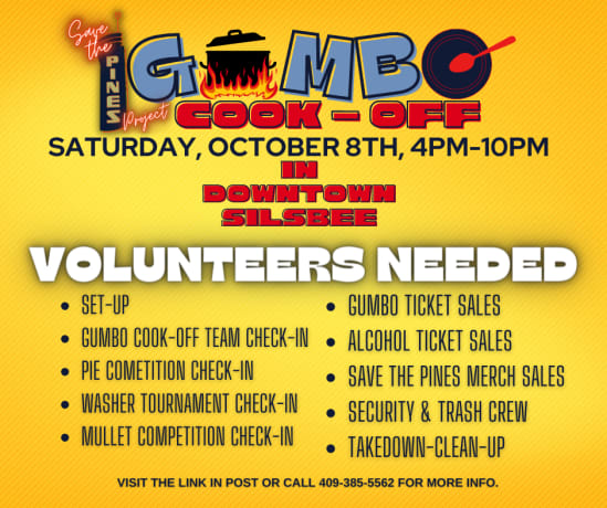 2022 Gumbo Cookoff Volunteer Sign-Up by Save The Pines Project ...