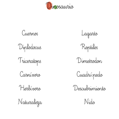 Escribir Dinosaurios - Las letras D y N