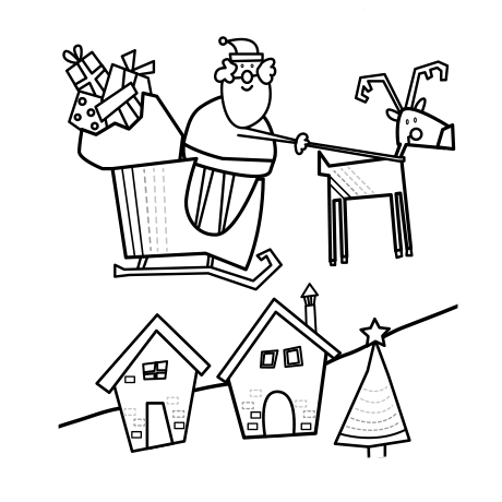 Writing Noël - Complete the drawing of Santa Claus
